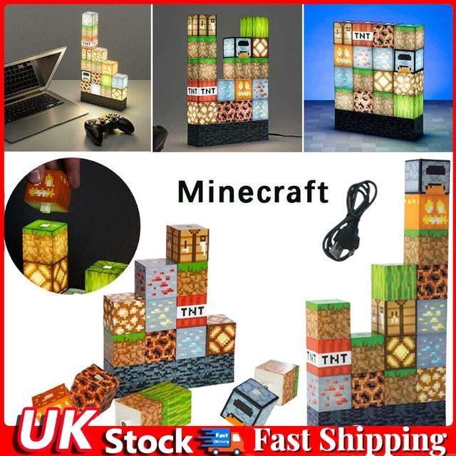 MINECRAFT BUILDING BLOCK Light-Desk Lamp Bedroom Ningt Kids Sleeping ...