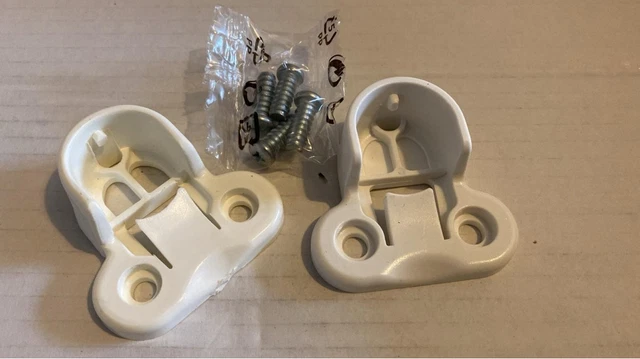 2 X 130527 IKEA PAX White Wardrobe Rail Brackets and screws (4 x 100325 ...