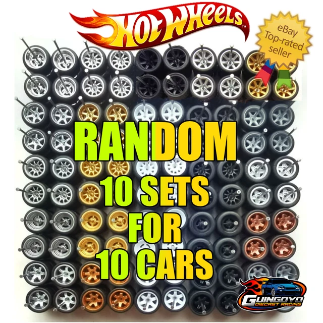 10 MIXED/RANDOM REAL Riders Wheels Rims Tires Set Lot for 1/64 Scale ...