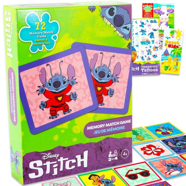 DISNEY STITCH MEMORY Game Set Lilo and Stitch Matching Cards Stickers ...