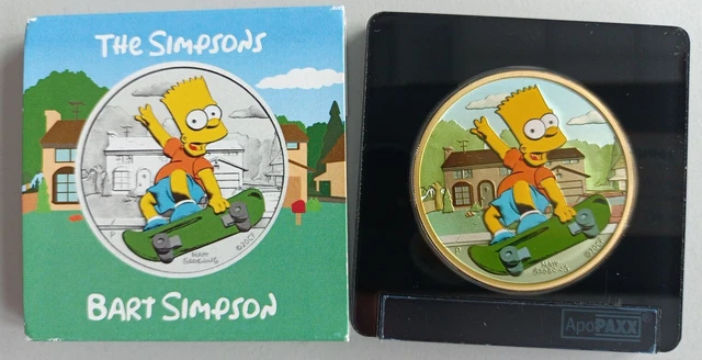 2020 TUVALU $1 Bart Simpson 1 Oz Silver Coin Limited Bartman Color THE ...