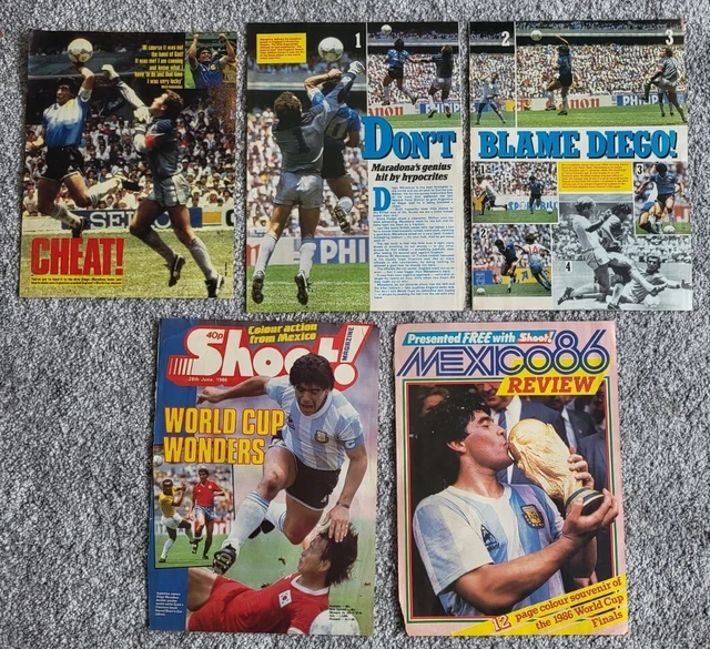 DIEGO MARADONA MEXICO 86 World Cup Magazine Cover + Clipping £4.00 ...