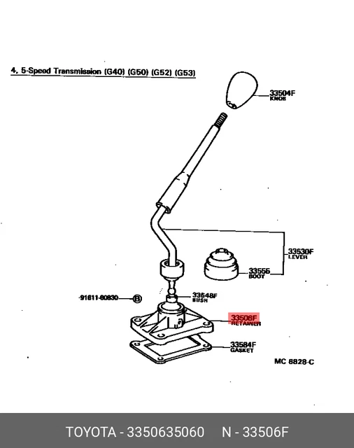 GENUINE OE GEARSHIFT lever support, 3350635060 for TOYOTA 33506-35060 ...