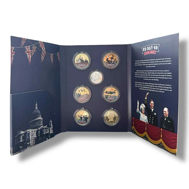 VE DAY 80TH Anniversary 2025 Coin Collection Full Folder Set £149.99 ...