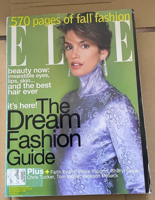 ELLE US SEPTEMBER 1998: 90s ICONIC SUPER MODEL CINDY CRAWFORD BY GILLES ...