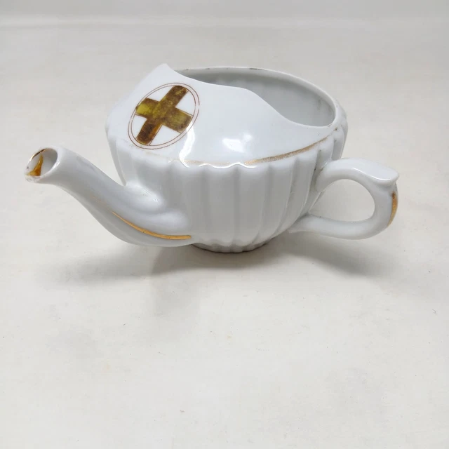 1920S/30S RED CROSS Invalid Feeding Cup Art Deco Scalloped Bone China ...