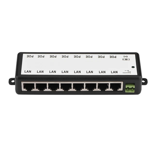 8-CHANNEL POE POWER Supply Module POE Injector Ethernet Adapter For IP ...