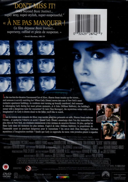 NEW DVD- SLIVER - UNCENSORED -Sharon Stone, Tom Berenger - EROTIC ...