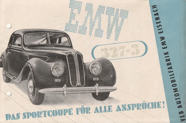 DDR PROSPEKT AUTO EMW 327-3 Sportcoupe von 1955 EUR 99,99 - PicClick DE