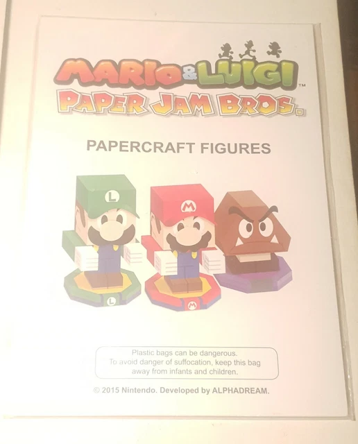 RARE MARIO AND Luigi Paper Jam Papercraft Kit Sealed Promo Item. OOP ...