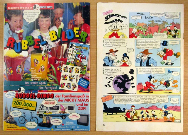 MICKY MAUS 1987 Heft 34 von 1987 mit Beilage Extraheft Ferien-Extra ...