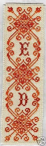 GRILLE POINT DE croix MARQUE-PAGE - MONOGRAMME INITIALES - réf : 6502 ...