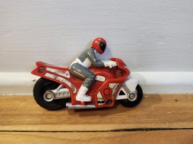 VINTAGE MATTEL HOT Wheels Diecast Red White Motorcycle With Rider $6.00 ...