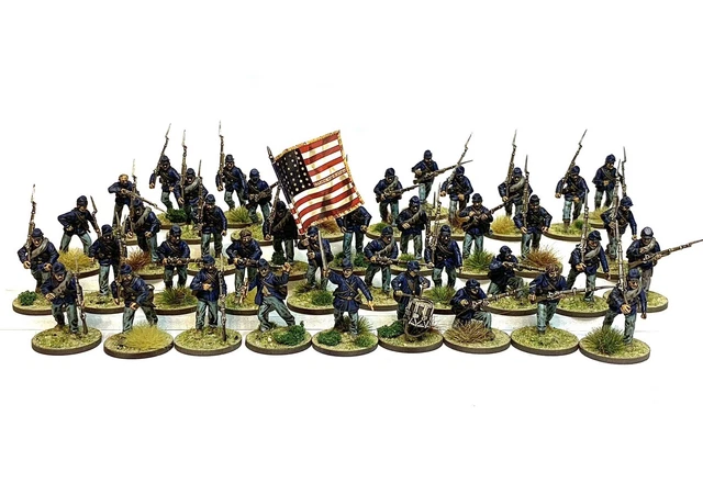 AMERICAN CIVIL WAR UNION INFANTRY ARMY ACW 40 wargame historical 28mm ...