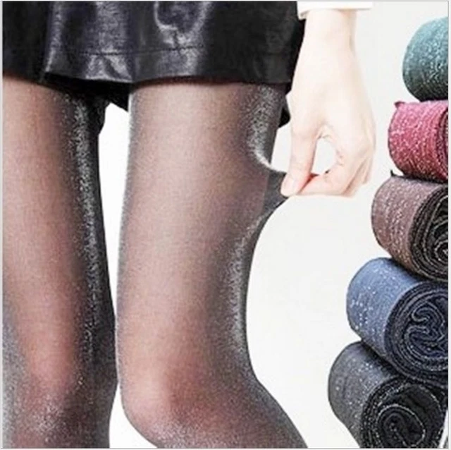 Shiny Women Tights Sparkle Night Party Silver Glitter Sexy Stockings