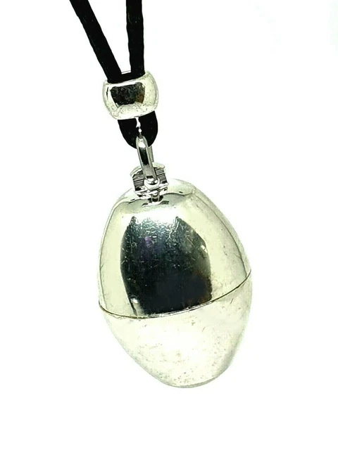 CACHETTE EN MÉTAL pendentif capsule cachette secrète ovale plaqué ...