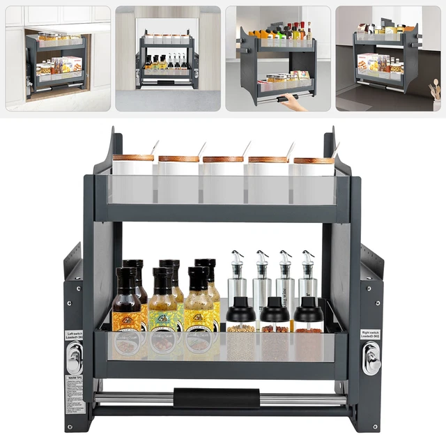 PULL DOWN SHELF Upper Kitchen Wall Cabinet Storage Organizer (24inch ...