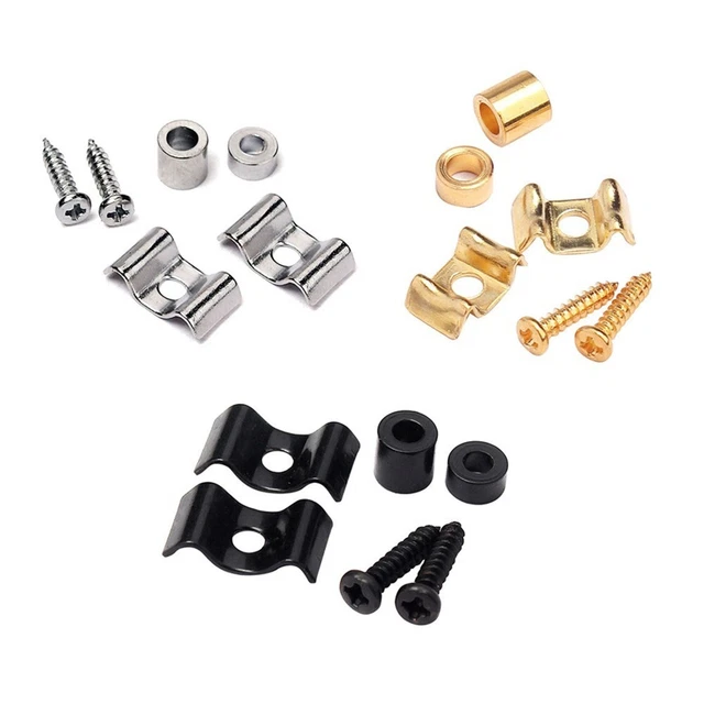 STRING RETAINERS ELECTRIC Gold/Black/Chrome Guitar String Trees ...