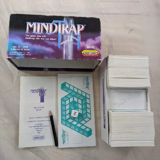 MINDTRAP GAME CARDS BRAINTEASER PUZZLES RIDDLES Spears Games Vintage ...