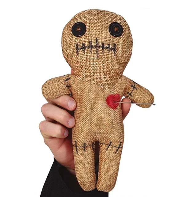 TRADITIONAL VOODOO DOLL complete with pin needle 25cm Hessian Witch ...