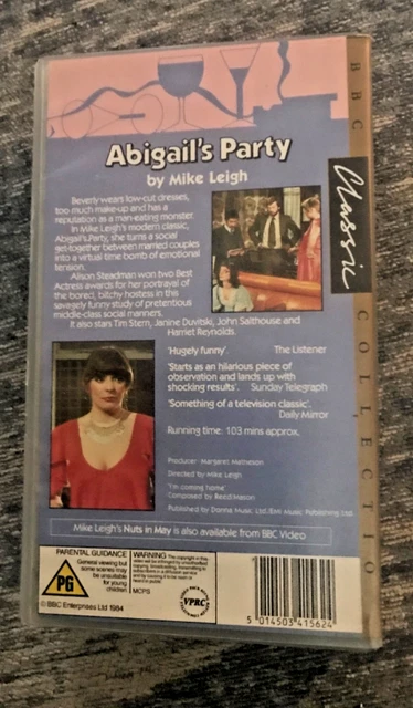 ABIGAIL'S PARTY MIKE Leigh Alison Steadman VHS Tested Working £4.59 ...