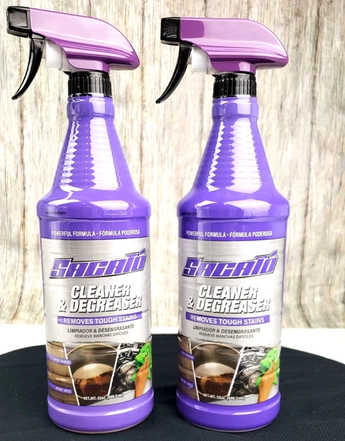 2 SACATO CLEANER Degreaser Cristal Spray Powerful Formula Removes Tough ...