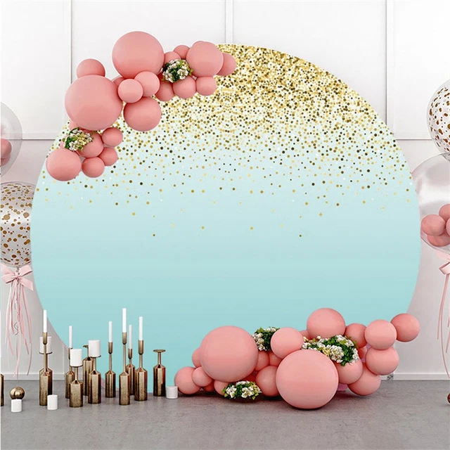 GLITTER DOTS AND Blue Themed Round Birthday Backdrop $35.95 - PicClick AU