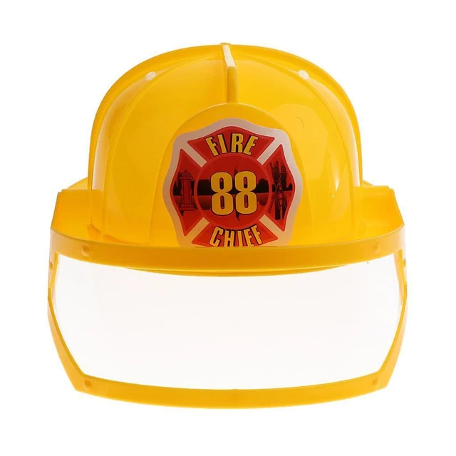 FIREMAN HELMET ADJUSTABLE Firefighter Toy Kids Cosplay Prop Learning ...