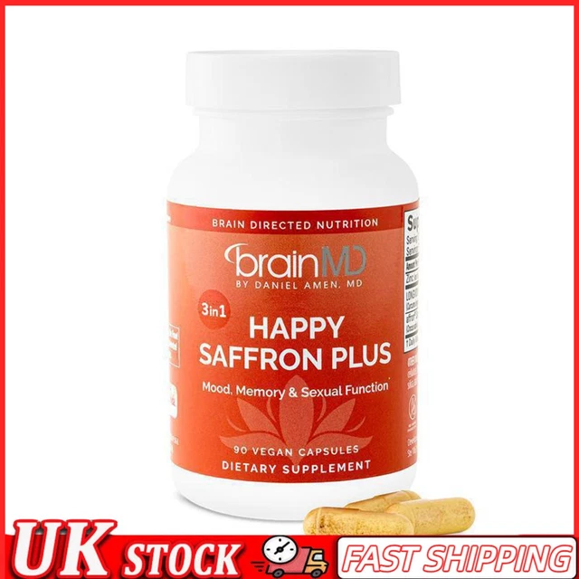 HAPPY SAFFRON PLUS Saffron Extract for Mood and Memory Support 90 ...