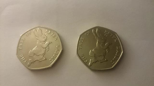 THE TAIL OF PETER RABBIT 50p coin's Circulated. Very Good Condition. £ ...