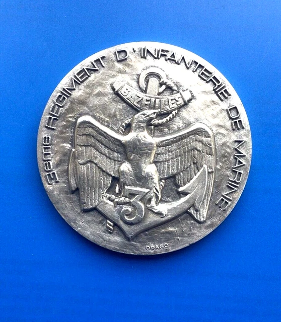 #12387# MÉDAILLE DE table 3ème Régiment d'Infanterie de Marine EUR 33 ...