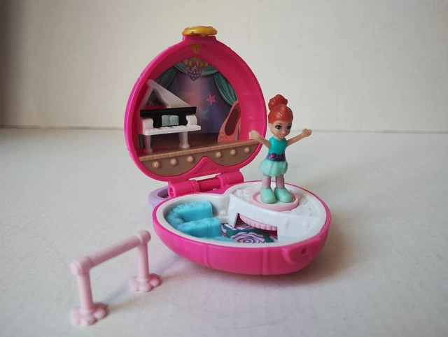 POLLY POCKET TINY Pocket World Keyring Keychain Ballet With Mini Figure ...