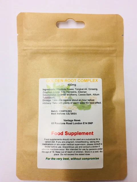 GOLDEN ROOT COMPLEX The Original and Best Pill 60in A Pack Best Before ...