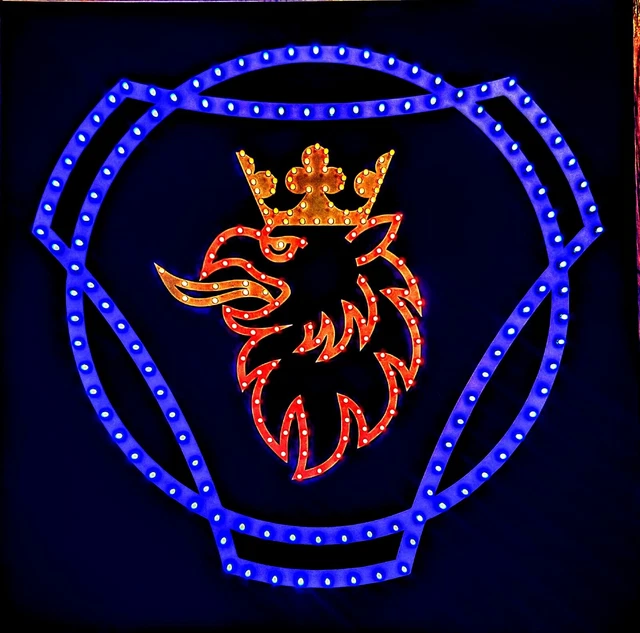 SCANIA TRUCK / Lorry Led Logo Light Board Cabin Led Sign + Free Dimmer ...