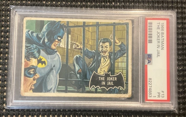 💥 PSA GRADED 1966 Topps Batman Black Bat Card #13 The Joker In Jail EUR ...