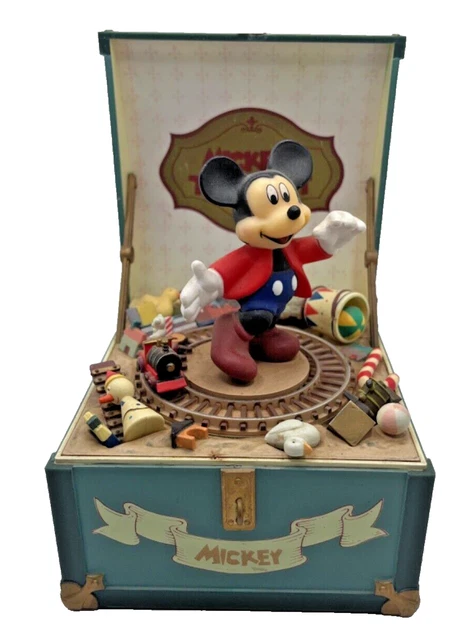 MICKEY MOUSE TOY Chest Music Box Plays “Toyland” Vintage Schmid Rare ...