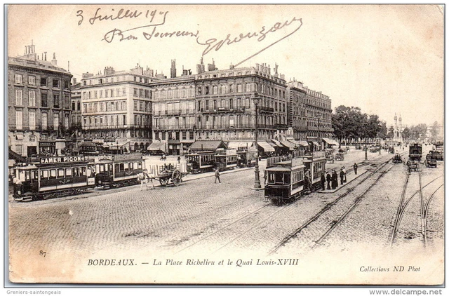 33 BORDEAUX - la place richelieu et le quai louis XVIII EUR 4,00 ...