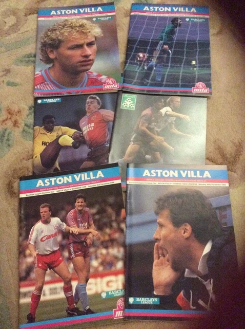 ASTON VILLA FOOTBALL programmes Bundle/Job lot x 6 1988/1989 £7.99 ...