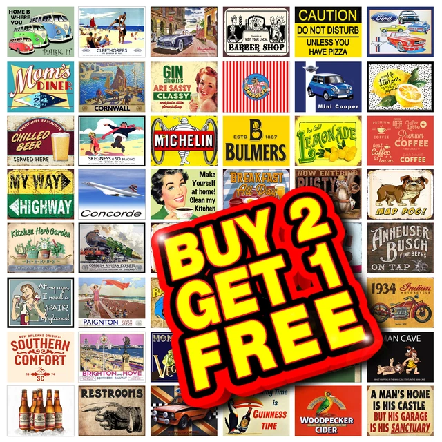 Metal Wall Sign Retro Tin Plaque Home Bar Man Cave Beer Garage Shed
