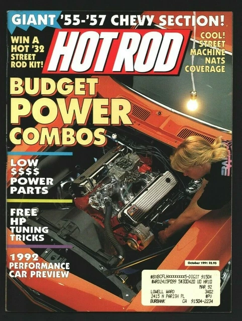'55-'57 CHEVY SECTION Hot Rod Magazine October 1991, Budge Power Combos ...