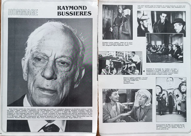 RAYMOND BUSSIÈRES ARTICLE 3 Pages Magazine Cinéma EUR 11,00 - PicClick FR