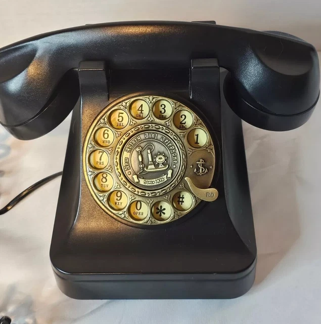 ROTARY DIAL TELEPHONE Vintage Corded Landline Phone for Home/Office ...