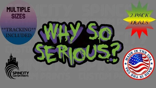 WHY SO SERIOUS? Car Vinyl Window Decal Joker Graphic Laptop Comic ...