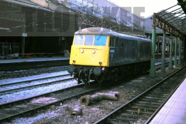 35MM SLIDE BR British Rail Electric Loco Class 81 81005 Crewe 1984 ...