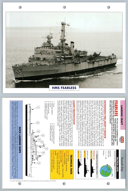 HMS FEARLESS - 1963 - Landing Craft - Atlas Warships Maxi Card £1.99 ...