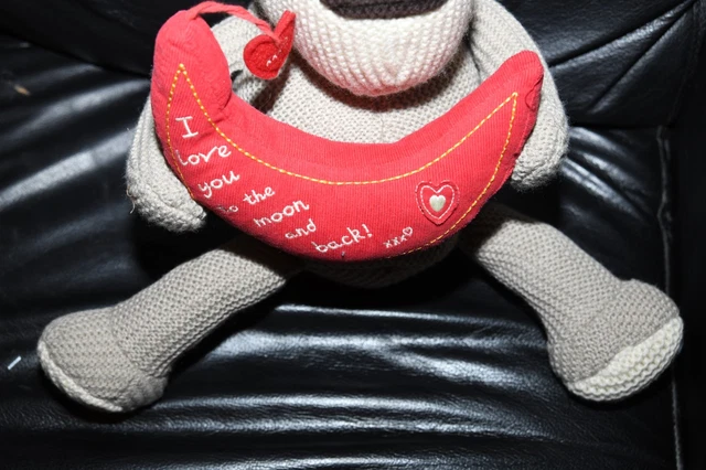 BOOFLE SOFT TOY Knitted 15” Bear Plush Love You To The Moon And Back £ ...