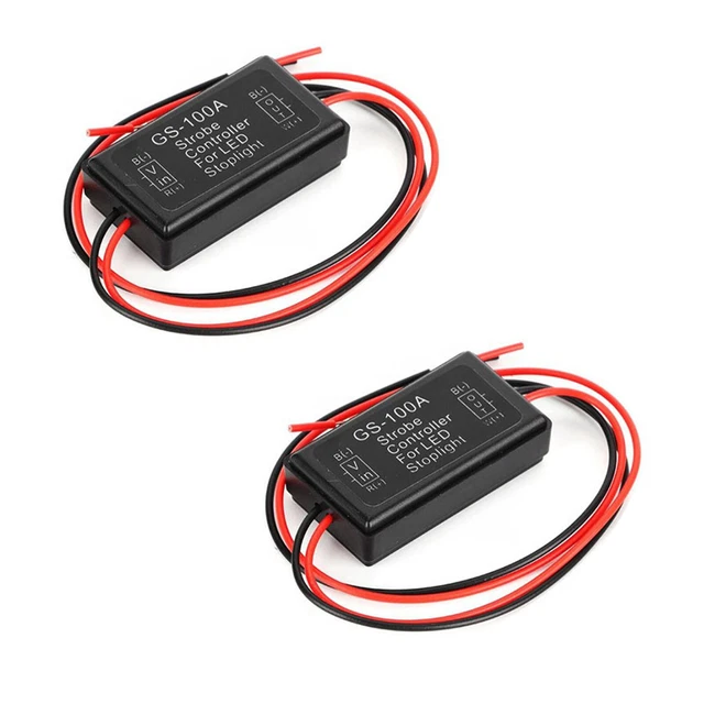 2X GS-100A FLASH Strobe Controller Box Flasher Module LED Brake Tail ... 2X GS-100A FLASH Strobe Controller Box Flasher Module LED Brake Tail ...