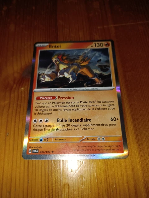 CARTE POKÉMON RARE HOLO Entei 30/197 VF NEUF EUR 2,00 - PicClick FR