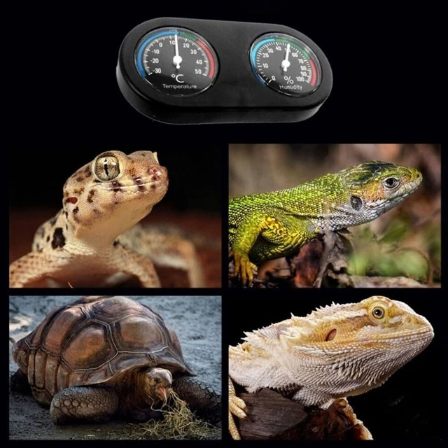PLASTIC REPTILE TANK Thermometer Black Humidity Sensor Wet Thermometer ...