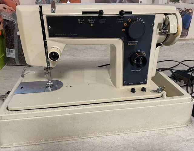 JC PENNEY MODEL 6105 Sewing Machine Tested & Works W/ case $82.72 ...